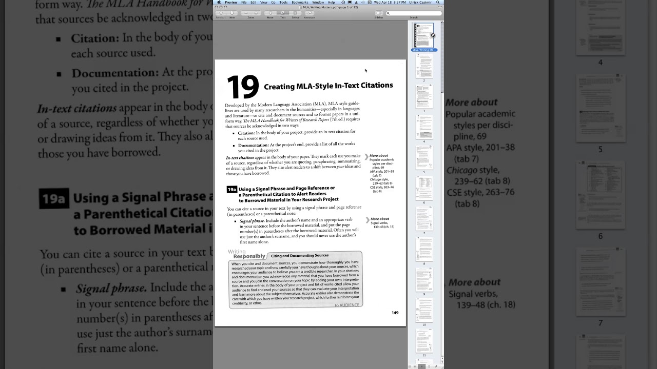 Screen Recording, MLA Signal Phrases, Citation, Documentation - YouTube