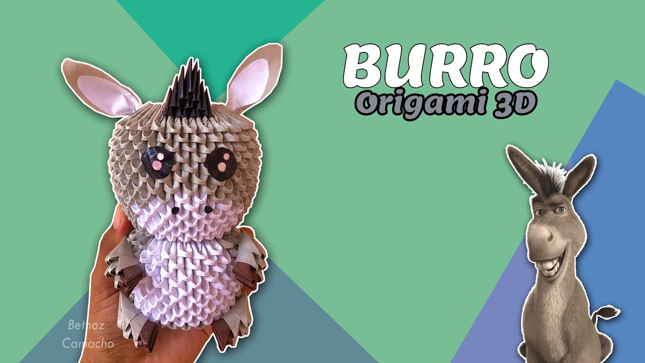 Comó hacer un Burro de Origami 3D Fácil / Shrek - Bethoz Camacho - YouTube