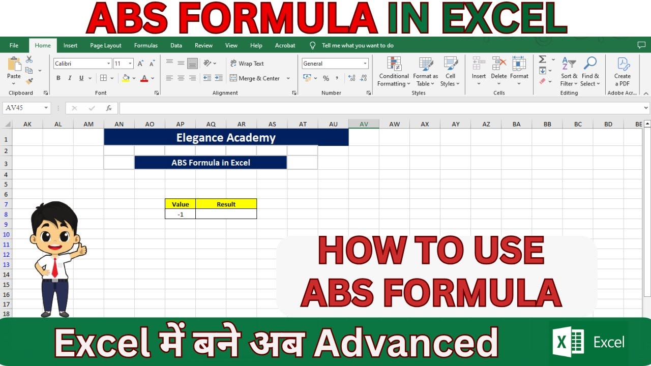 ABS Formula in Excel🔥 #excel #msexcel #eleganceacademy #abs - YouTube