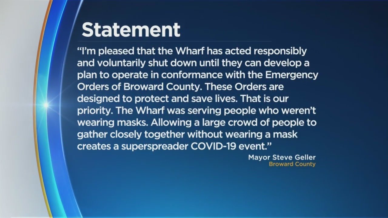 Broward Mayor Steve Geller Responds To The Wharf Closure - YouTube