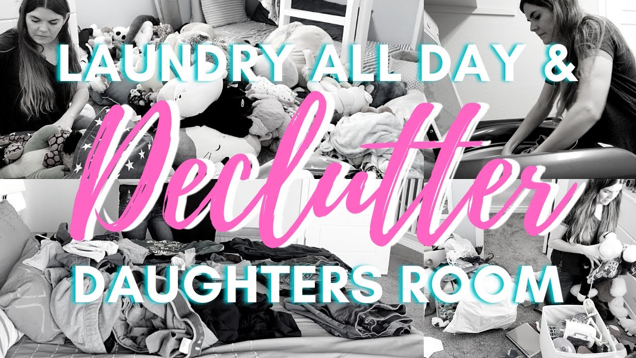 LAUNDRY CATCH UP & DECLUTTER DAUGHTERS DISASTER // CLEANING MOTIVATION ...