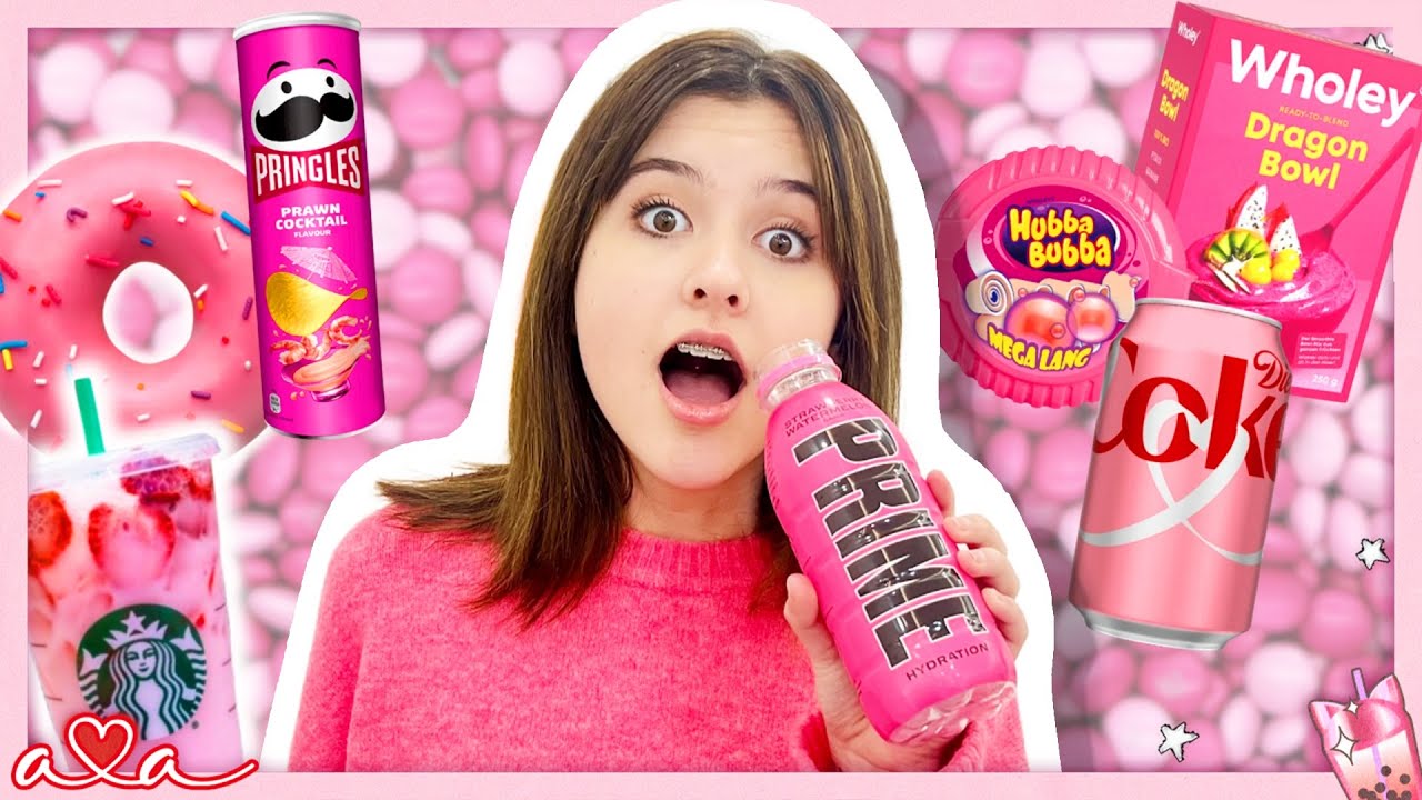 24h NUR PINK essen 🩷 Papa wird schlecht & Mama eskaliert 🎀 Alles Ava ...