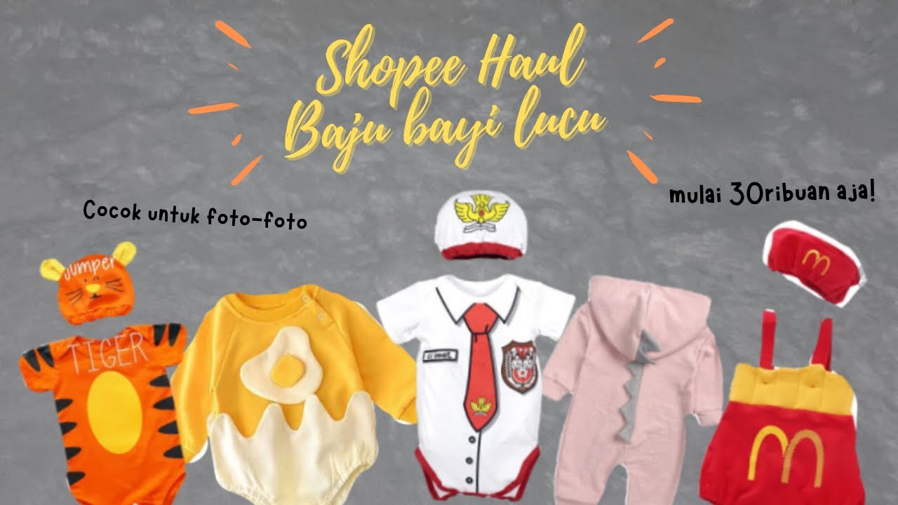 Shopee Haul Baju Bayi Seragam SD, Baju McD, Baju Dinosaurus, Telor ...