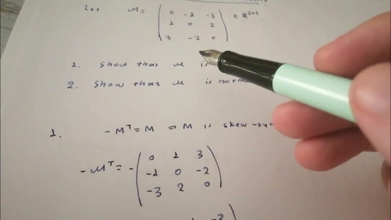 Skew-symmetric matrix-example - YouTube