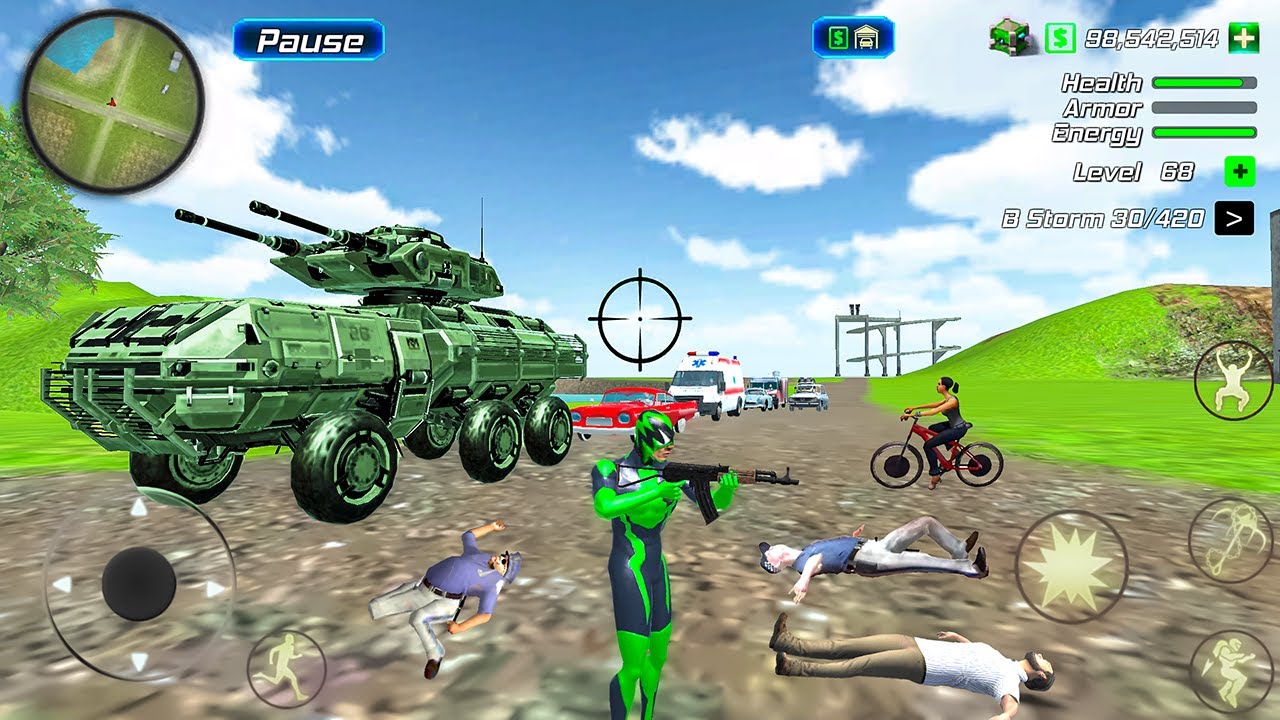 Rope Frog Ninja Hero Strange Gangster - Tiger Army Tank In City ...