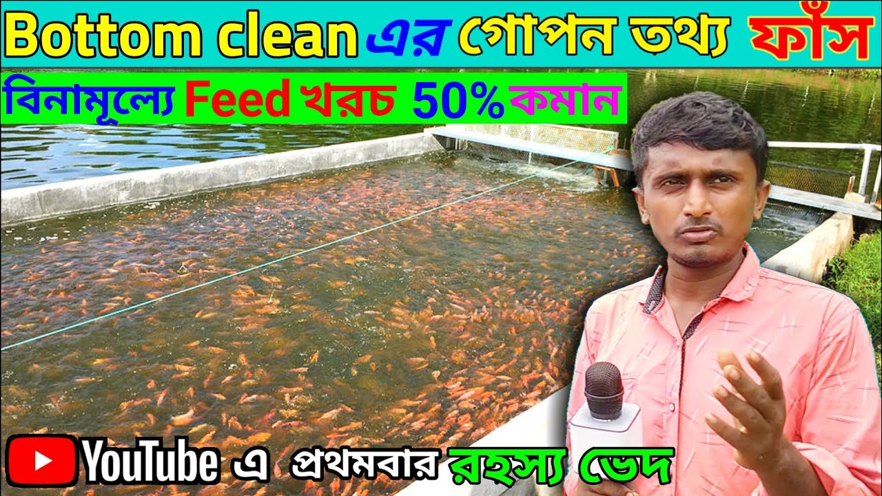 Bottom clean fish farming|বিনামূল্যে Feed খরচ 50% পর্যন্ত কমান | The Roshik Bangali | - YouTube