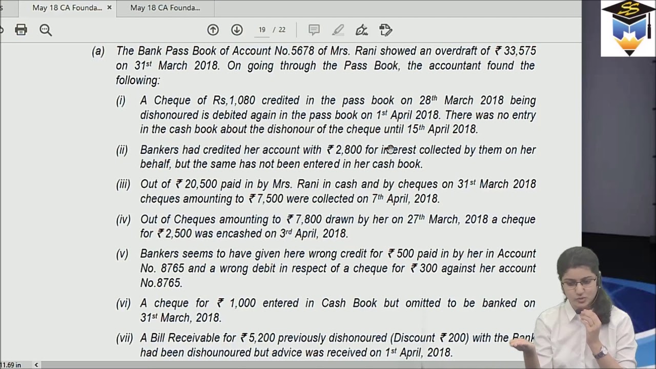CA Foundation | Accounts Revision | BRS | May 2018 Question Discussion ...