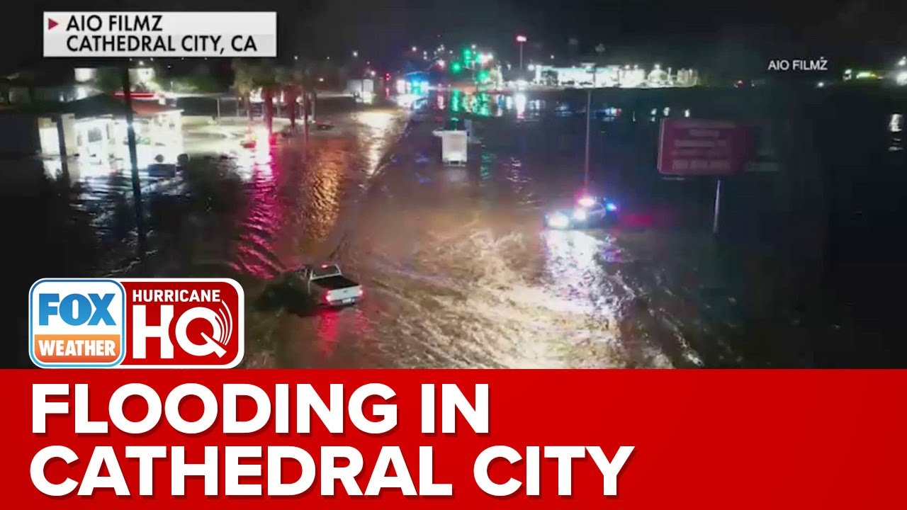 Drone Video Shows Extensive Flooding In Cathedral City, CA, From Hilary ...