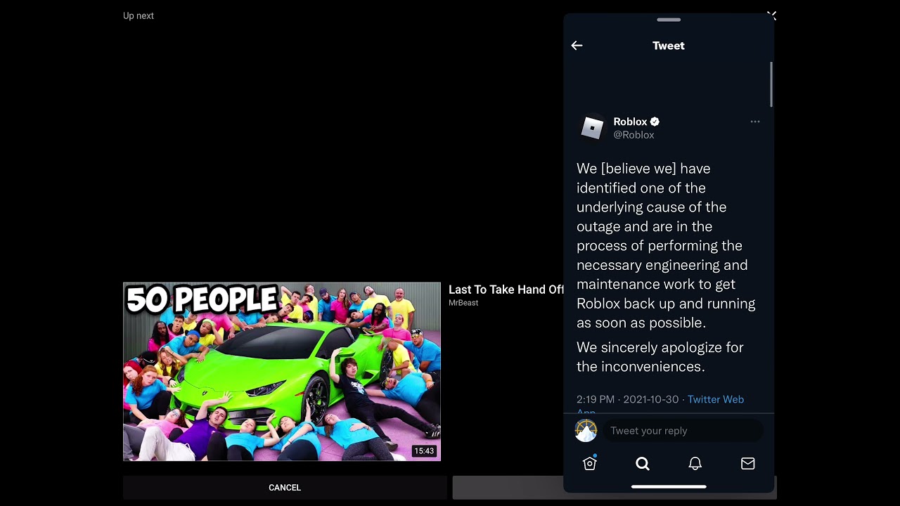 Roblox deleted tweet - YouTube