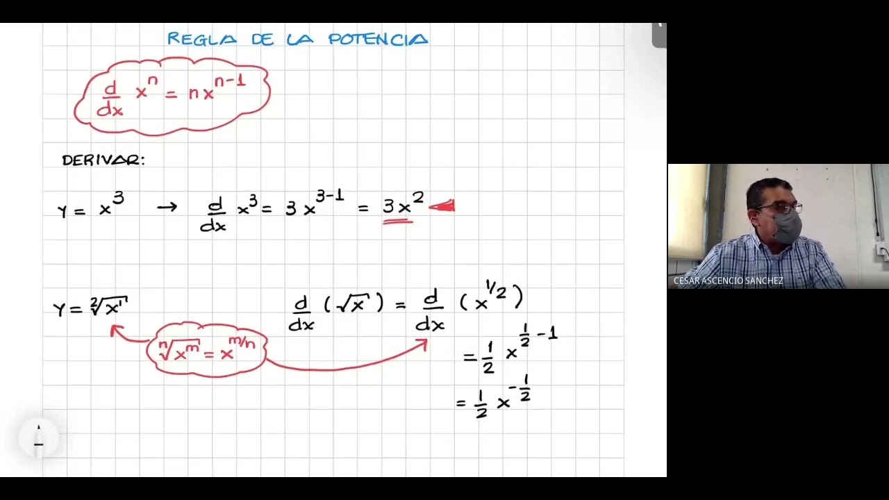 DERIVADA DE UNA POTENCIA_REGLA DE DERIVACION_CLASE EN VIVO_EJEMPLO 1 y ...
