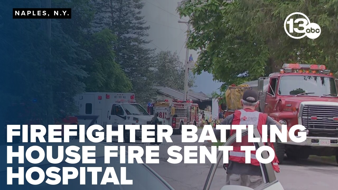 Naples firefighter hospitalized after battling house fire - YouTube