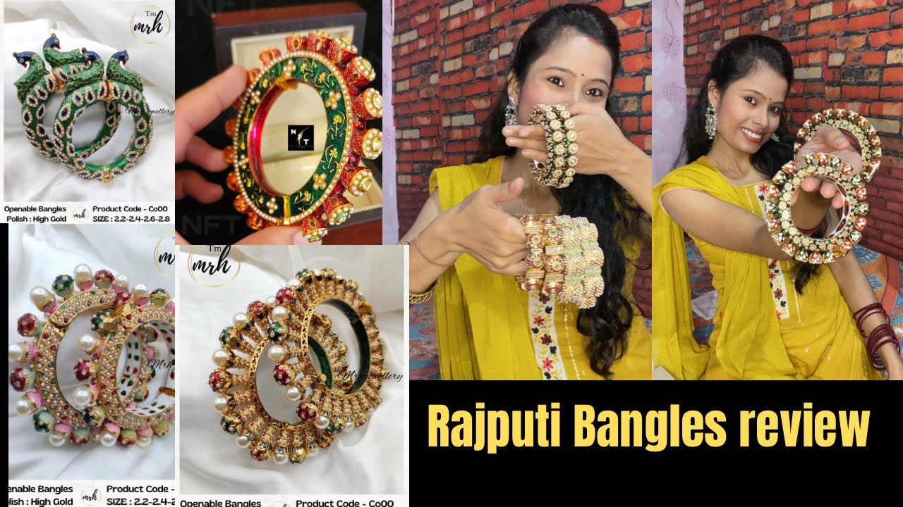 Rajawari High Gold polish kada Haul | Rajputi Bangles Haul | Full ...