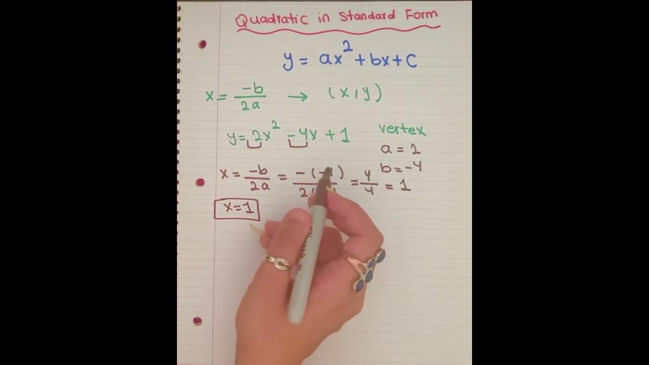 Quadratic Function Standard form Explained! #standardform# ...