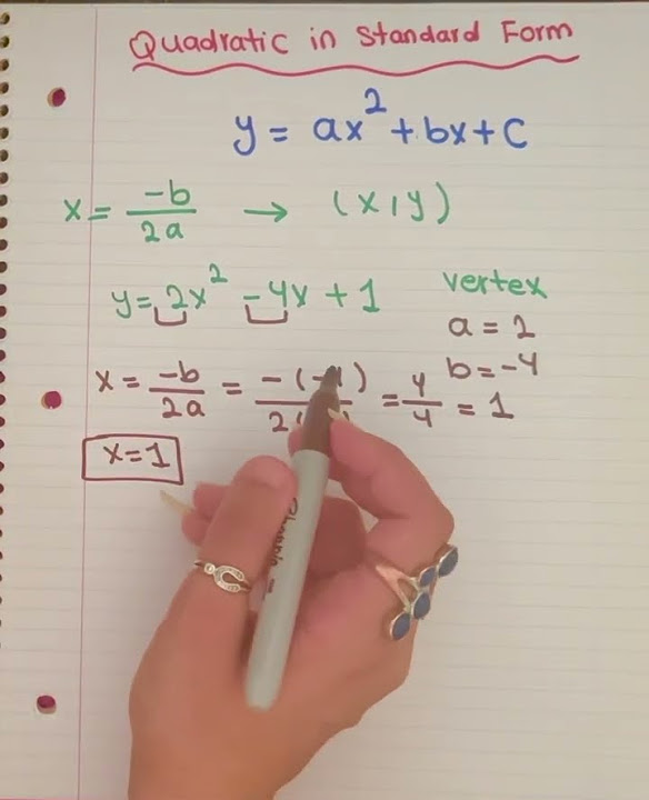 Quadratic Function Standard form Explained! #standardform# ...