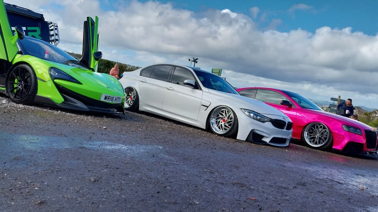 Modified cars and Supercars at Cars and Cuppas car meet. - YouTube