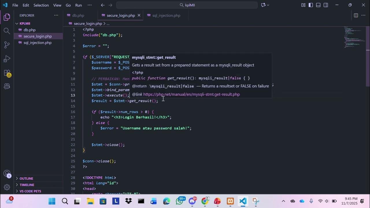 Penjelasan PHP SQL Injection Software Security - YouTube