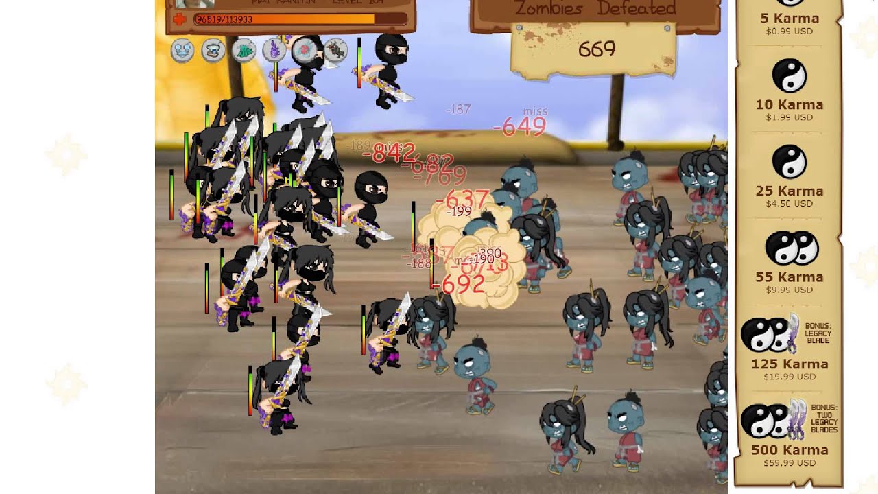 Ninja Warz - Zombie horde (1015) - YouTube