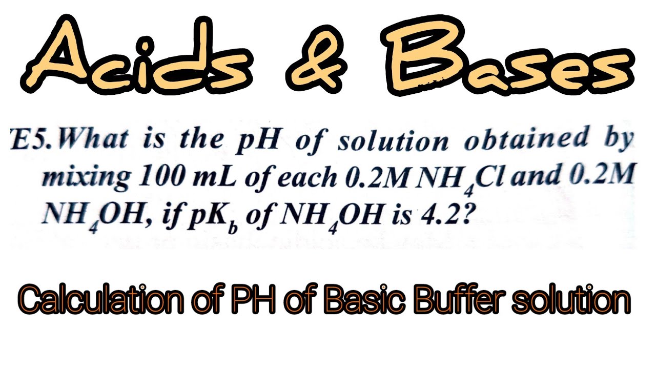 #calculation of PH of Basic buffer@ChemistrySR - YouTube
