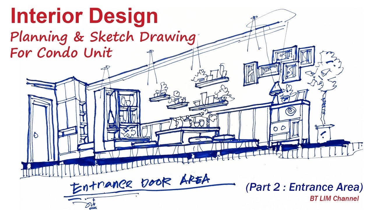 Planning And Sketch Drawings For Condo Unit (Part 2 Entrance Door Area ...