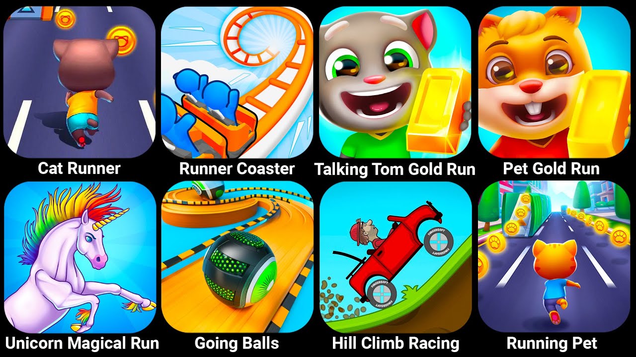 Cat Runner, Runner Coaster, Tom Gold Run, Talking Pet Gold Run, Running ...