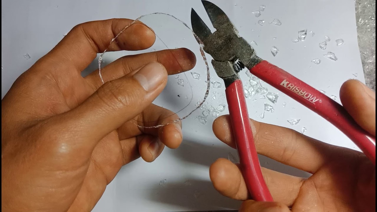 cara memotong lensa kacamata secara manual menggunakan tang potong # ...
