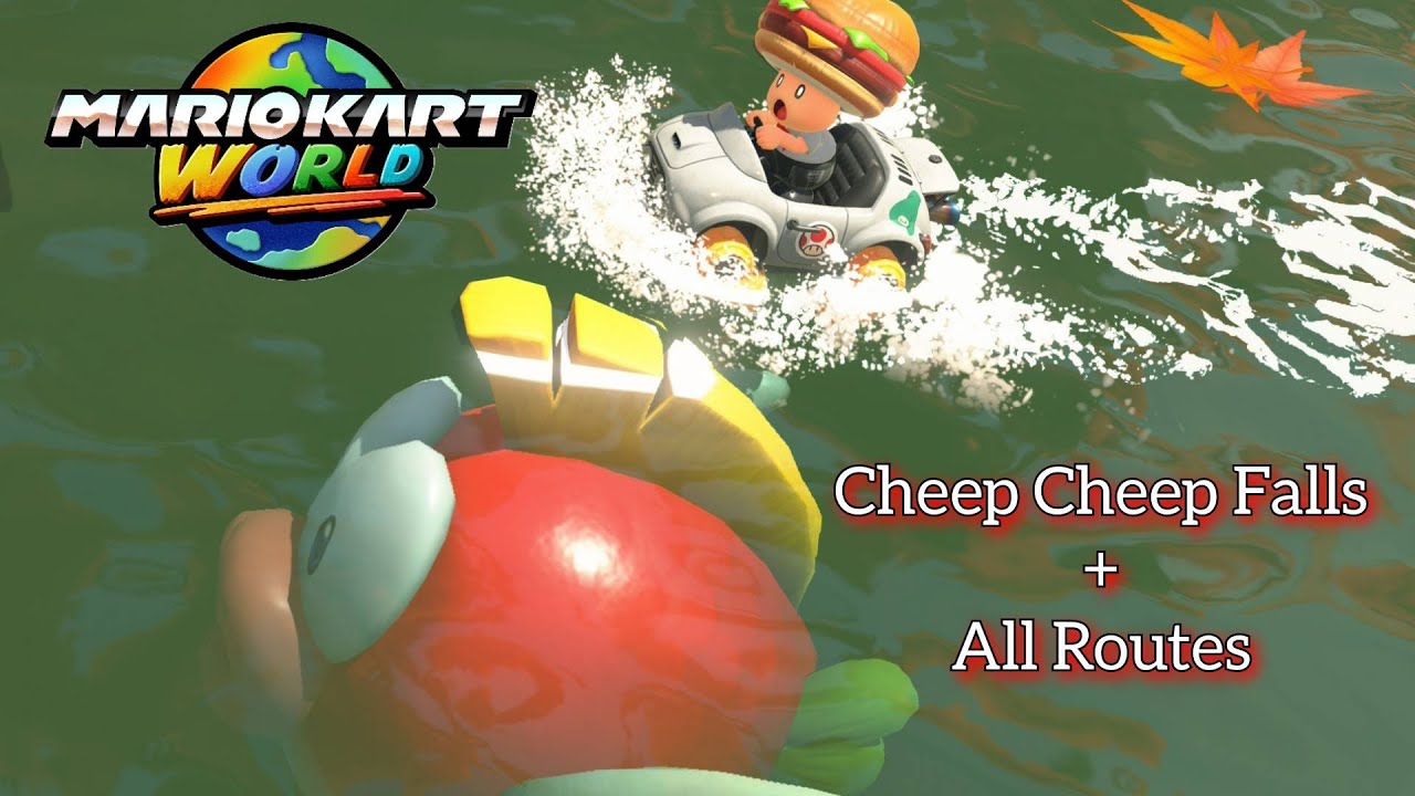 Mario Kart World: Cheep Cheep Falls + All Routes - YouTube