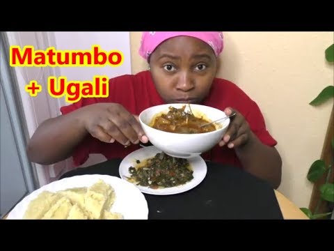 KENYAN FOOD UGALI MATUMBO (Tripe) & CREAMY GREENS MUKBANG/ KIBANDASKI ...