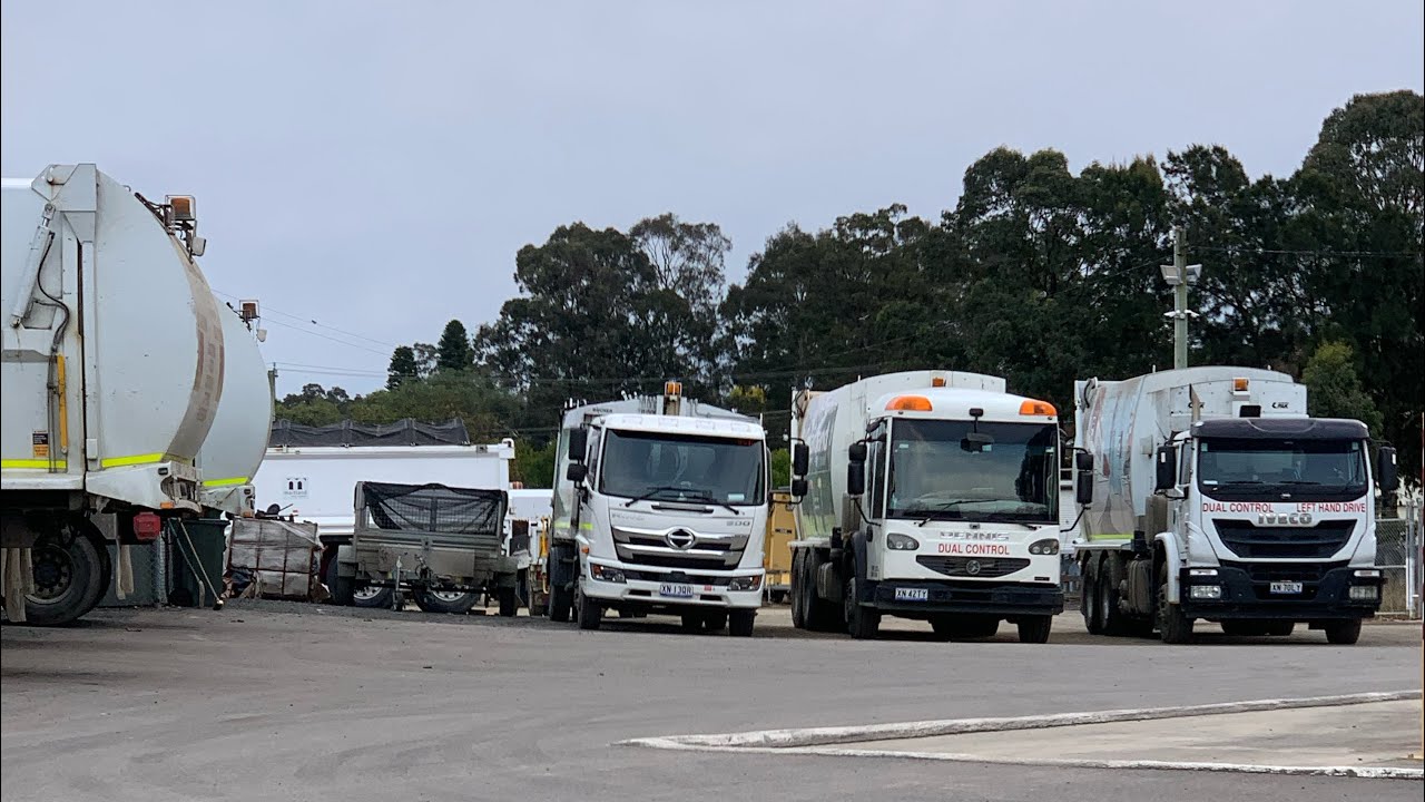 Maitland city council garbage truck depot - YouTube