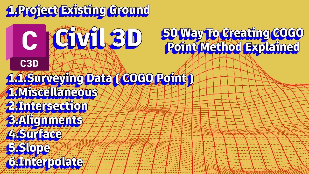 Civil 3D 2024 Course Project Existing Ground Pt 1 #2 50 Way To Create ...