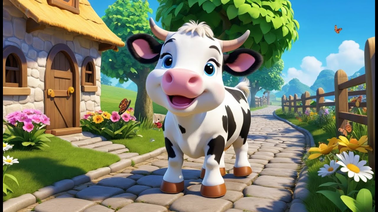 Baby Cow Goes Moo Moo Moo | Cute Farm Animal Song for Toddlers | Fun ...