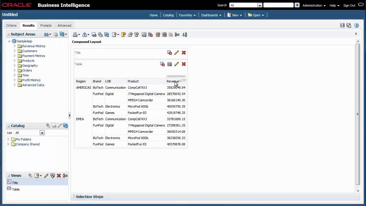 Creating Your First Analysis Using Oracle BI EE - YouTube