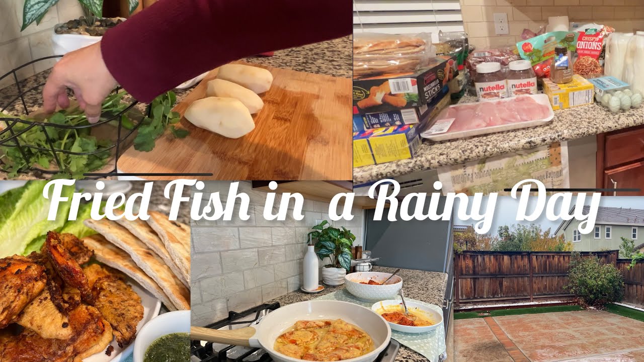 Fried Fish in a Rainy Day|Aesthetic Cooking | Grocery in November ...