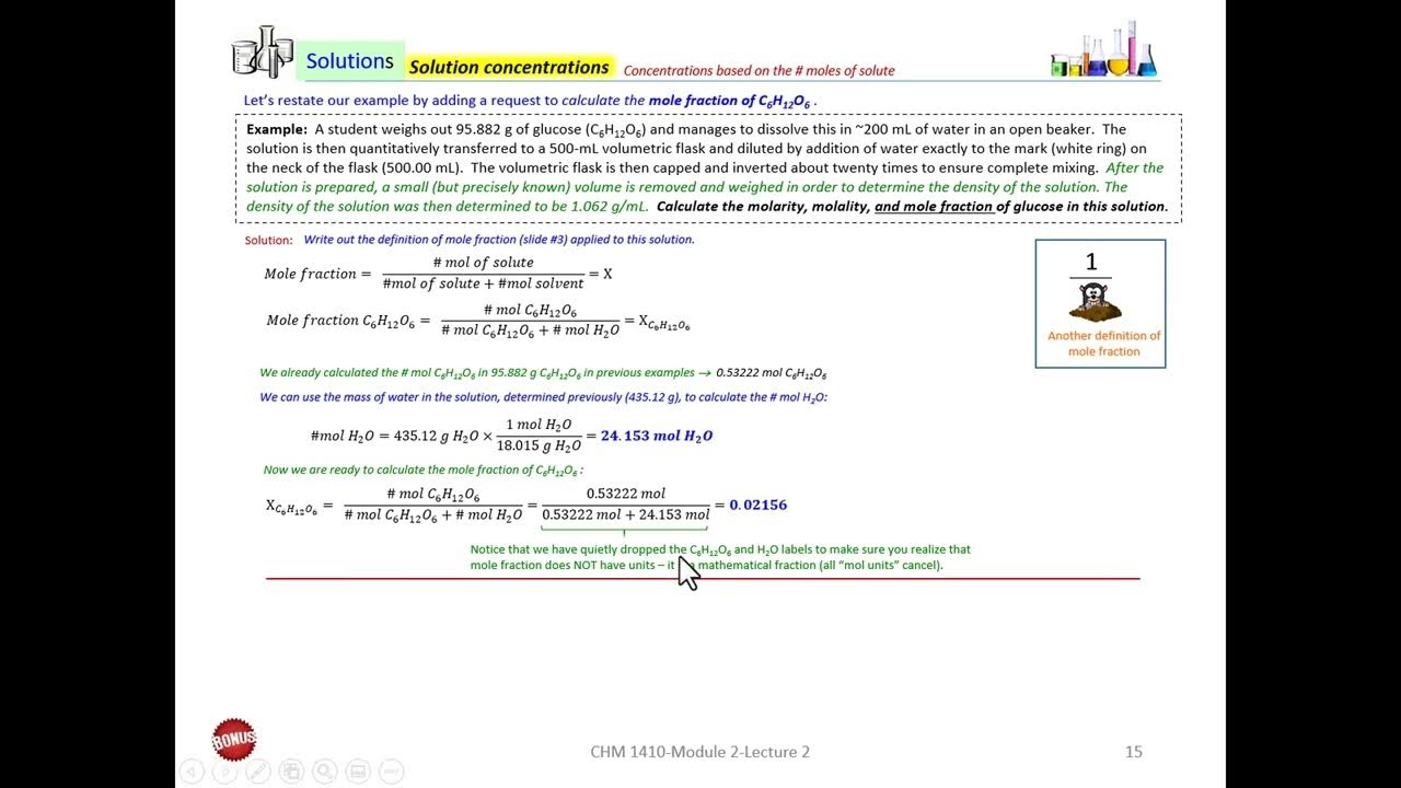 Solutions – Lecture 2 – Part-3 (Molality and mole fraction) - YouTube