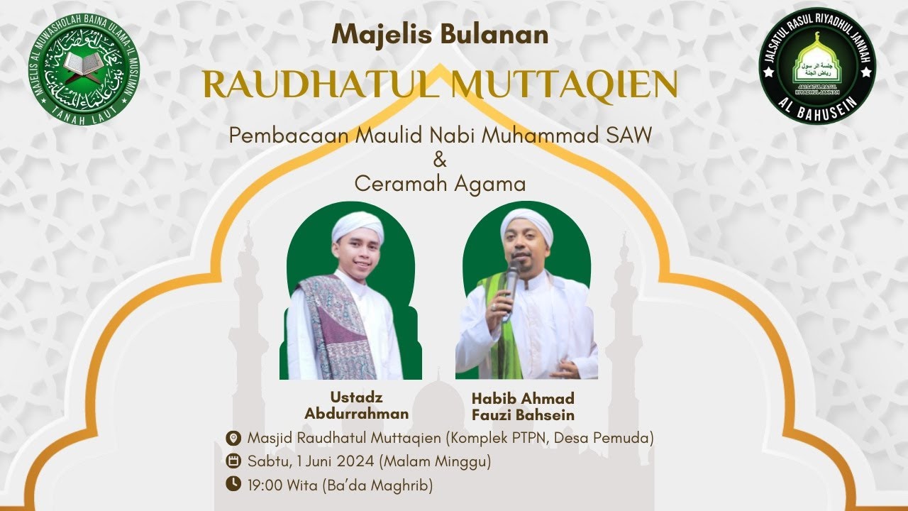 🔴Live Majelis Di Masjid Raudhatul Muttaqien Komplek Perumahan PTPN ...