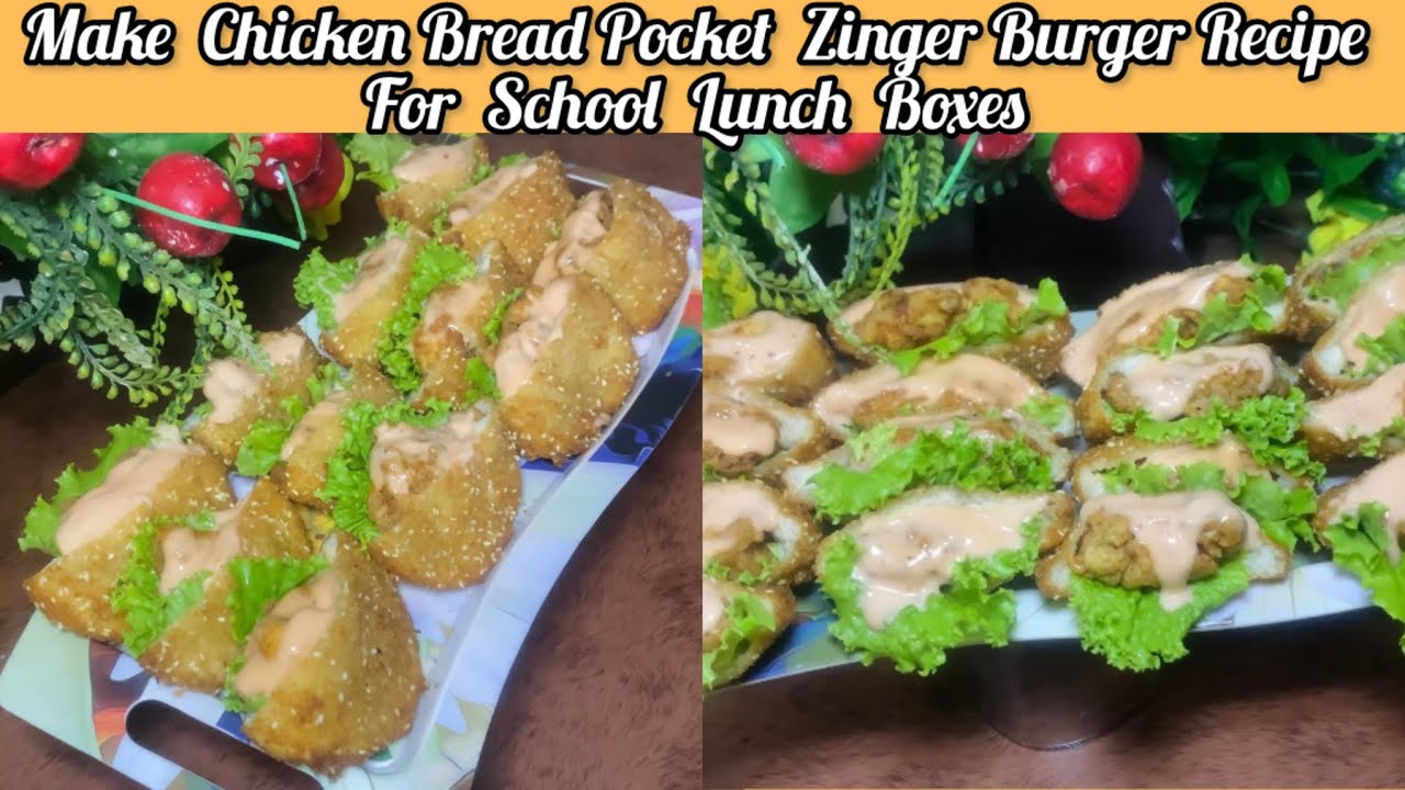 Chicken Bread Pockets(Mini Zinger Burgers) Snacks Recipe Specially For ...
