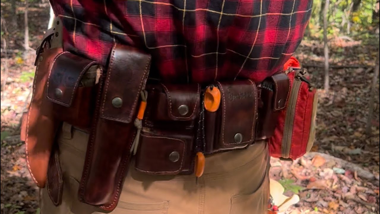 Custom leather bushcraft / survival belt kit. - YouTube