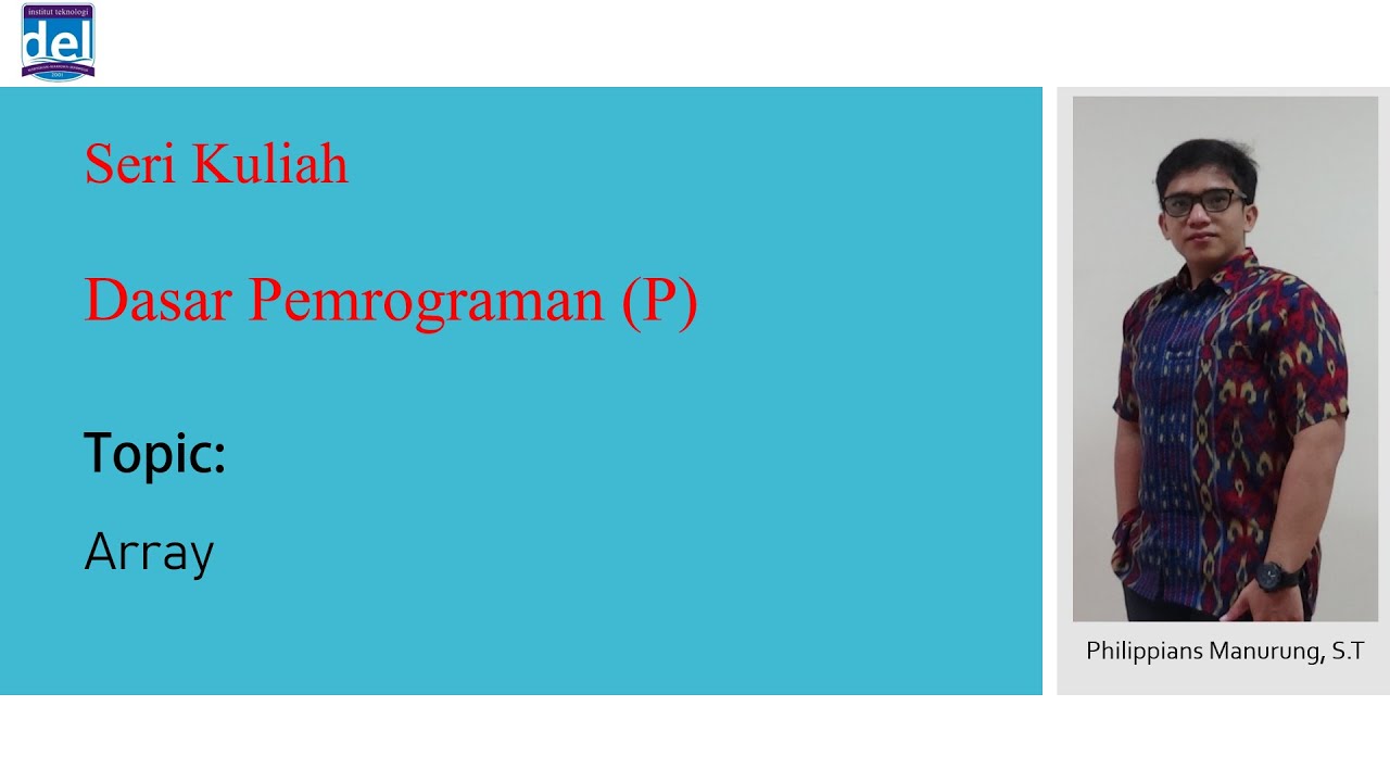 Dasar Pemrograman Array Youtube