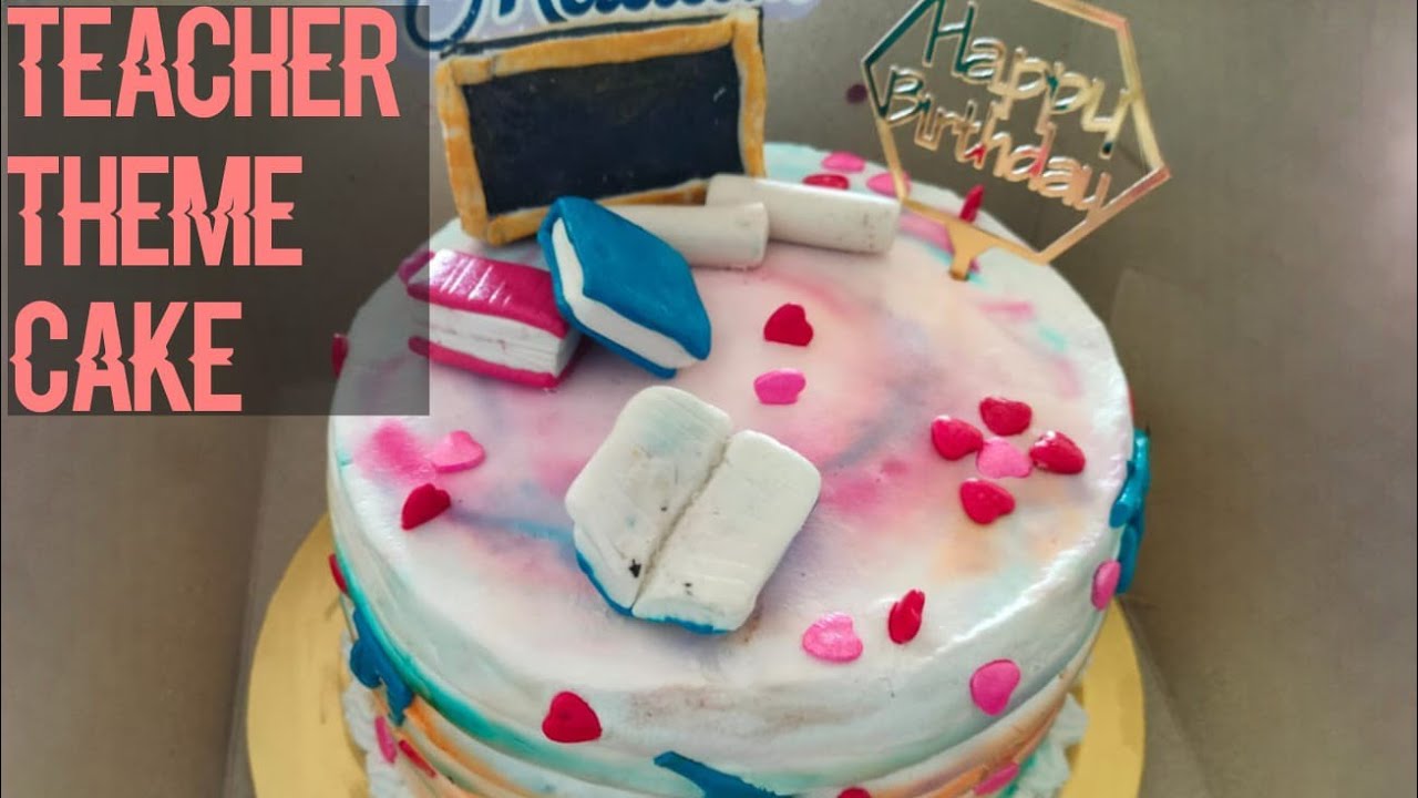 Teacher theme cake toppers| Teacher cake design|How to make cake ...