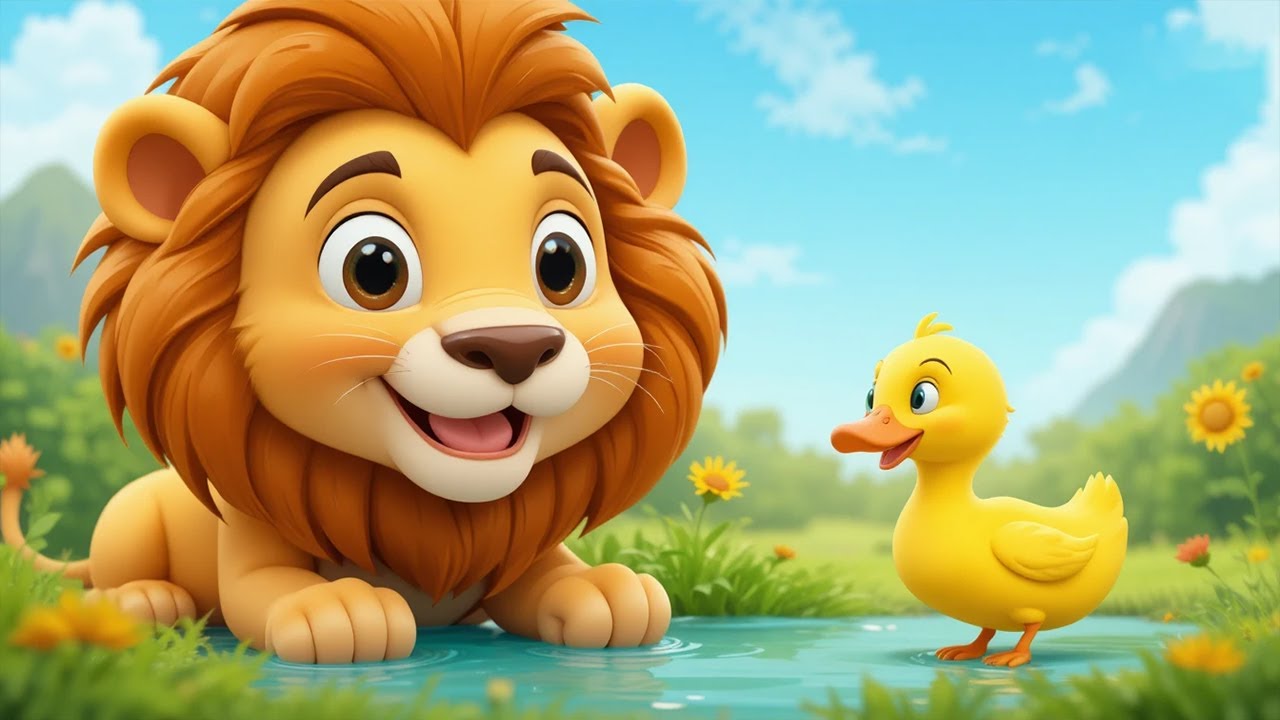 Leo the lion and Duck playing game hide and see - YouTube