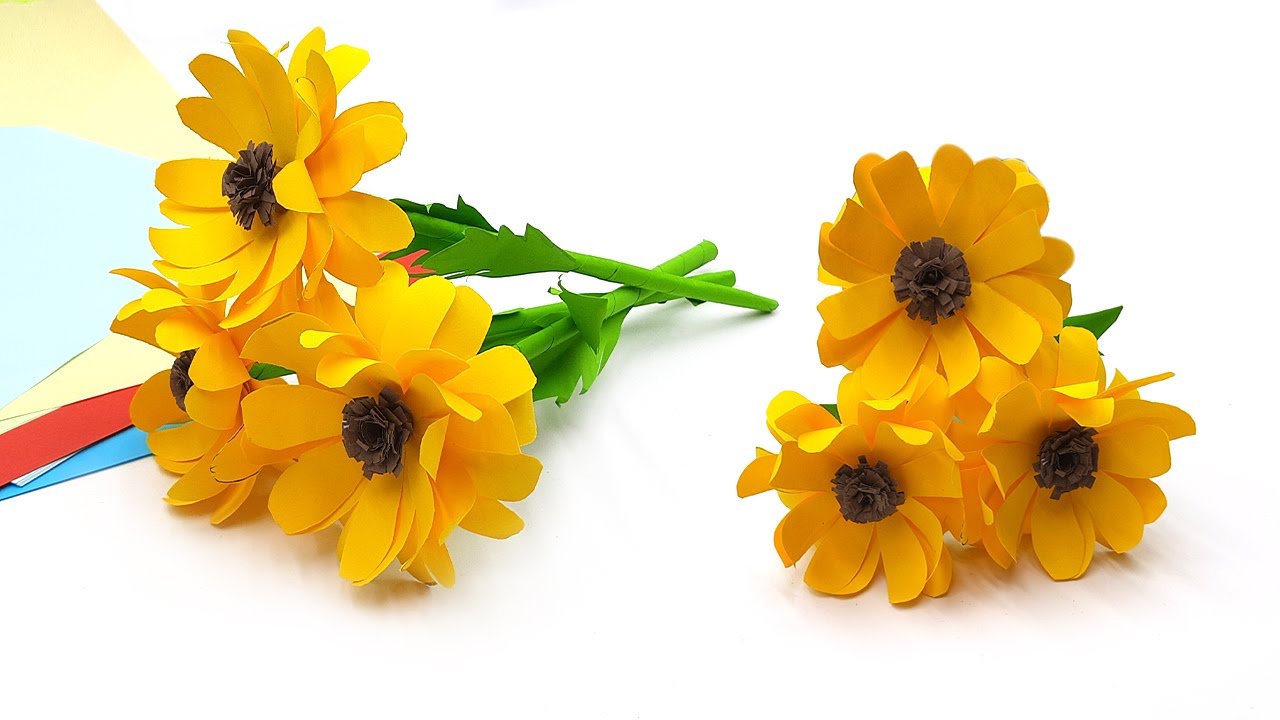 How to Make Daisy Flower with Paper| Easy Diy Daisy| Diy Crafts - YouTube