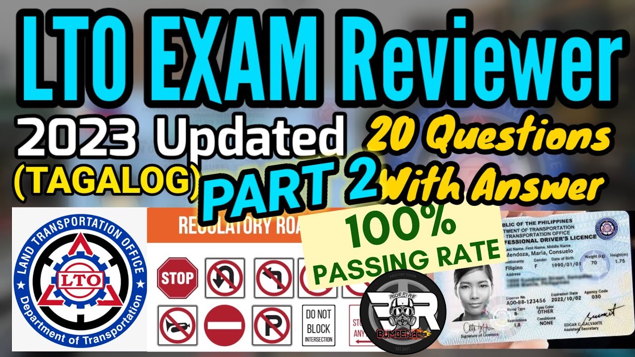 LTO EXAM Reviewer 2023 PART 2 (TAGALOG) | Non Professional ...