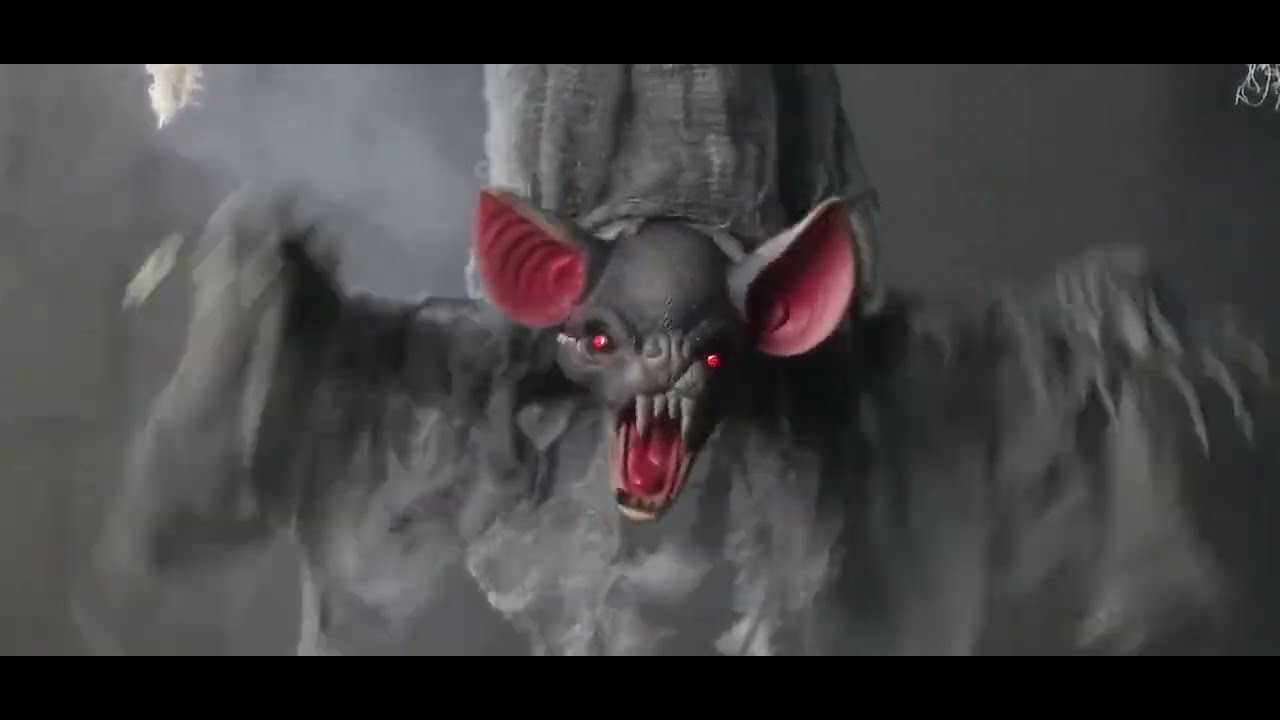 Terrifying Upside-Down Bat Halloween Prop with Glowing Red Eyes 👀🎃 ...