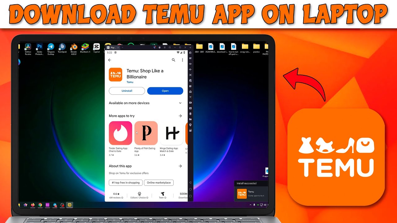 How To Download And Use Temu App On Laptop - YouTube
