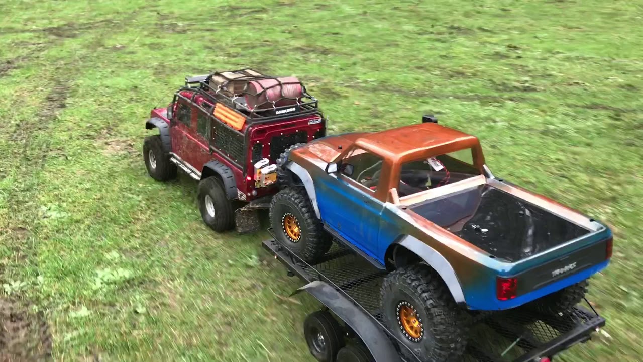 TRX4 with trailer - YouTube