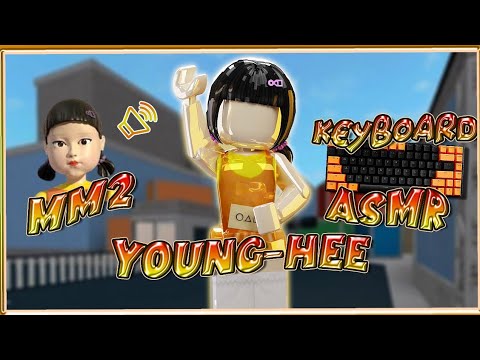 MM2 BUT PLAYING AS YOUNG-HEE (DOLL) + Keyboard ASMR (Murder Mystery 2 ...
