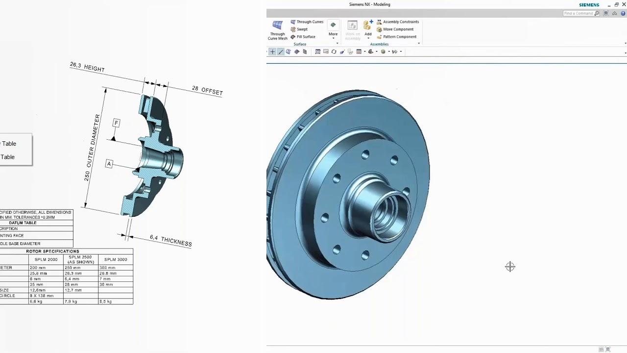 PMI Tables in NX - Model Based Definition - YouTube