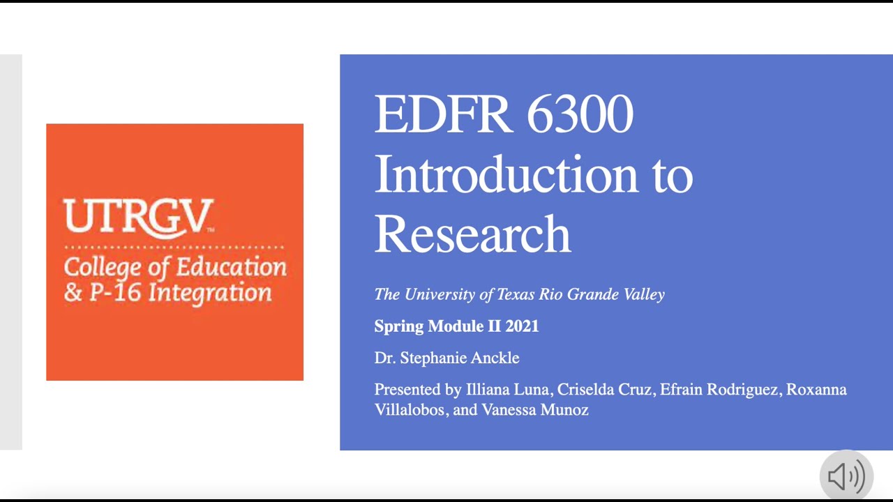 EDFR 6300 Intro to Research Final Presentation - Problem Statement ...