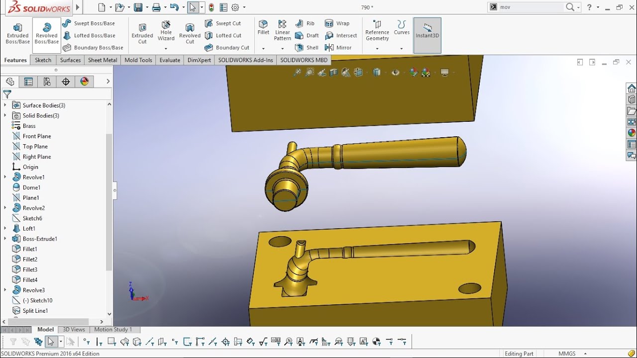 forging die solidwork design - YouTube