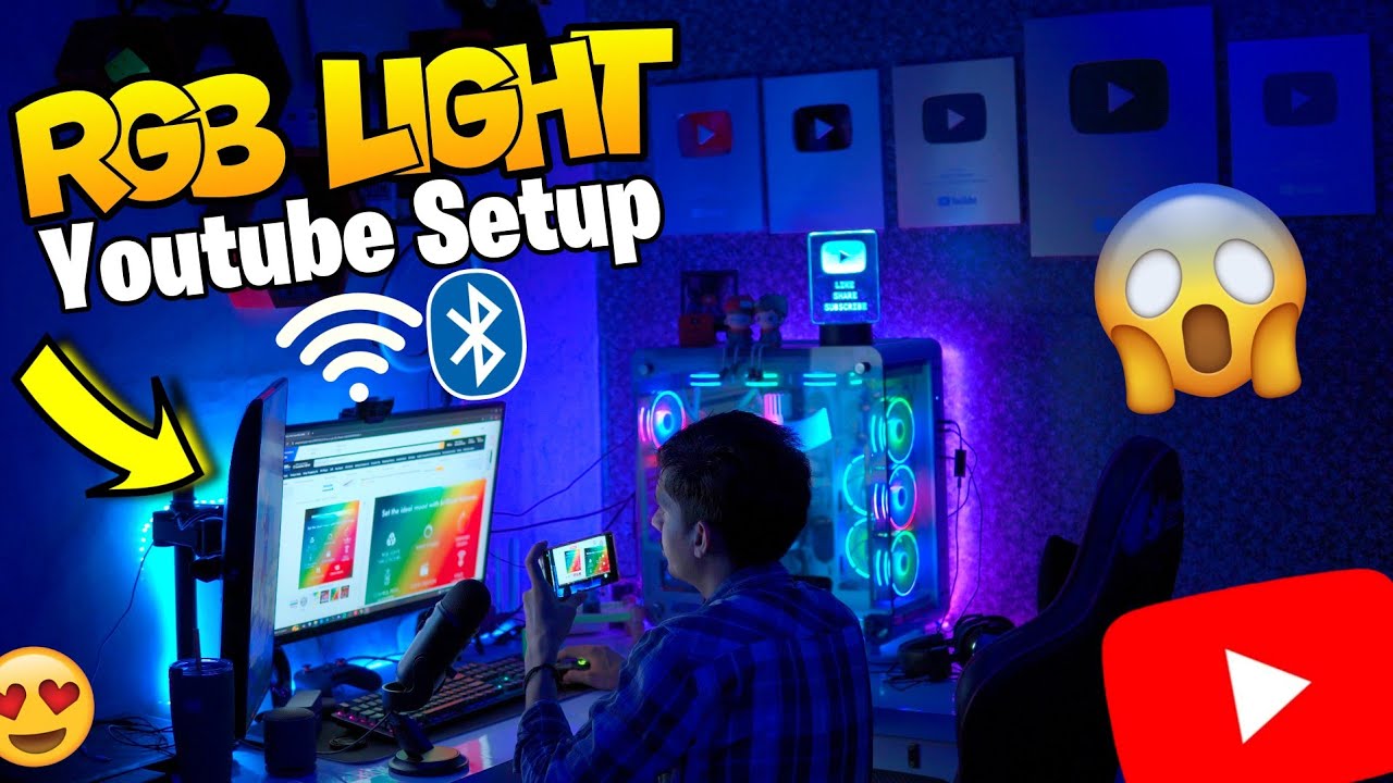 Revealed My Youtube Studio RGB Light Setup Secret 🔥 | Best Smart RGB ...