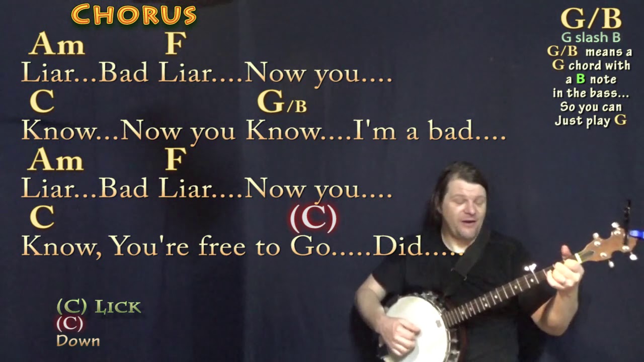 Bad Liar (Imagine Dragons) Banjo Cover Lesson in C with Chords/Lyrics ...